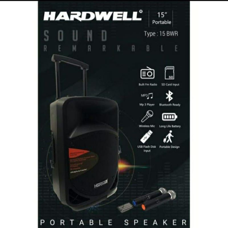 Speaker portable hardwell 15 inch BT3H1515BWR