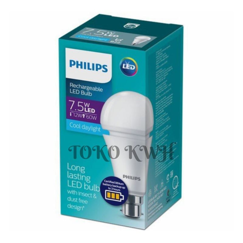 Lampu Philips Emergency LED Bulb 7.5W Rechargeable 7.5 Watt
