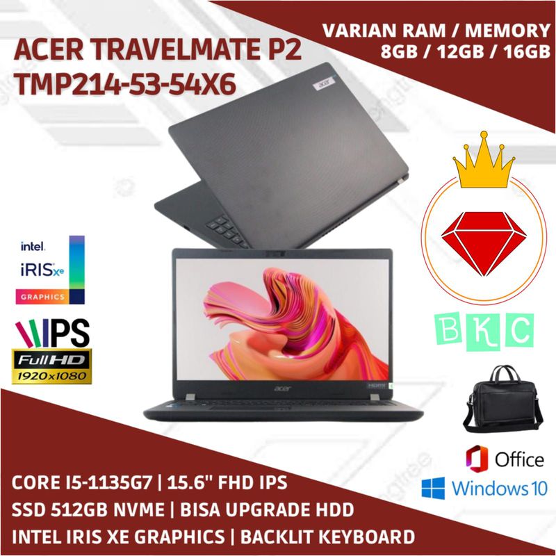 LAPTOP ACER TRAVELMATE P215-53-54X6 CORE I5-1135G7 RAM 8GB SSD 512GB ...
