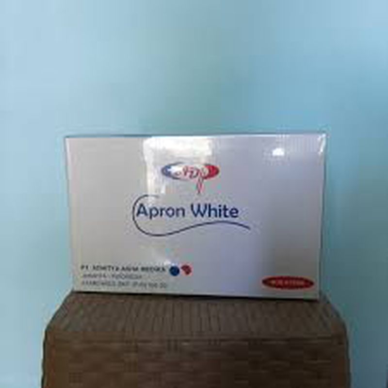 APRON WHITE / APRON SEKALI PAKAI / APRON MEDIS