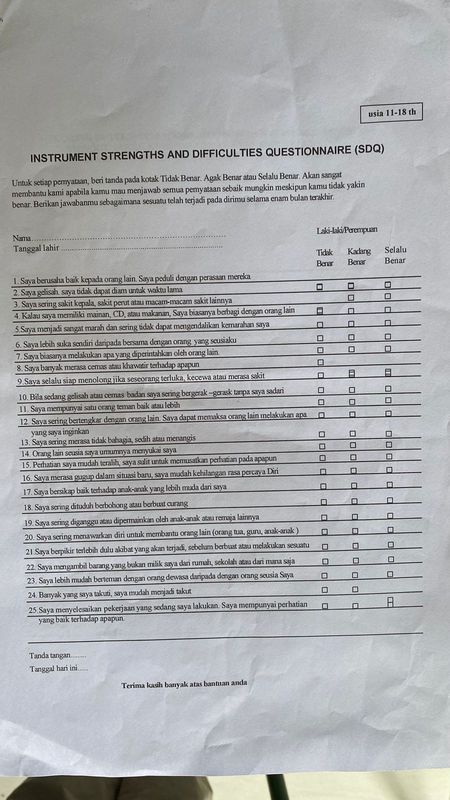 Form SDQ 11-18 Tahun