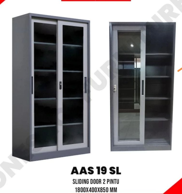 Lemari Arsip Besi Sliding Kaca 2 Pintu 19 SL
