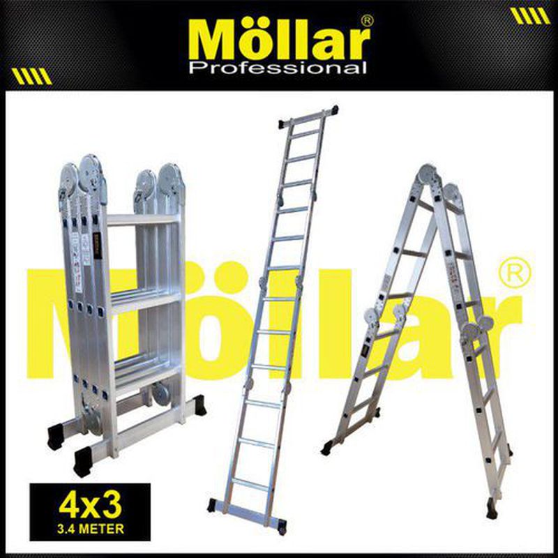Tangga Lipat Multifungsi Aluminium 3,4 M Mollar 4x3 Multipurpose Ladder
