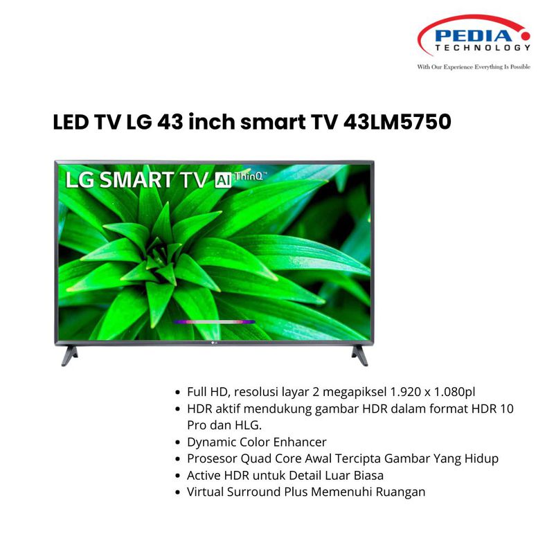 LED TV LG 43 INCH SMART TV 43LM5750