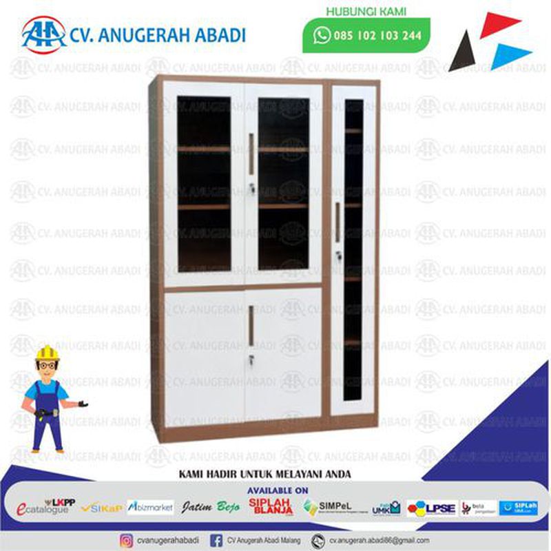 ACERO LEMARI ARSIP FILING CABINET BESI 3 PINTU 331 COKLAT