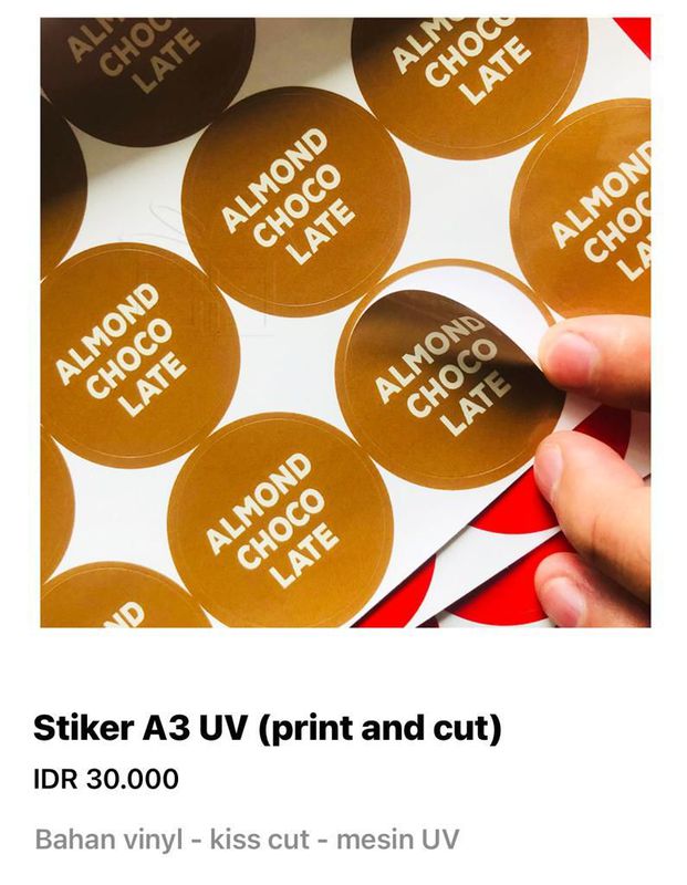 CETAK CUSTOM STIKER A3 UV (Print and Cut)
