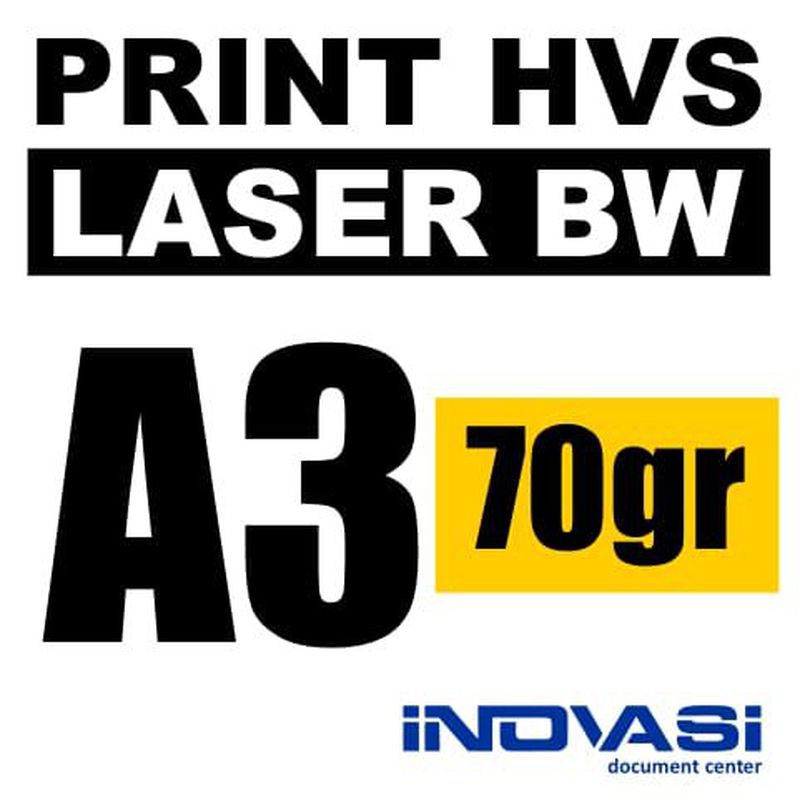 PRINT HVS 70gr A3 BW LASER (HITAM PUITH)