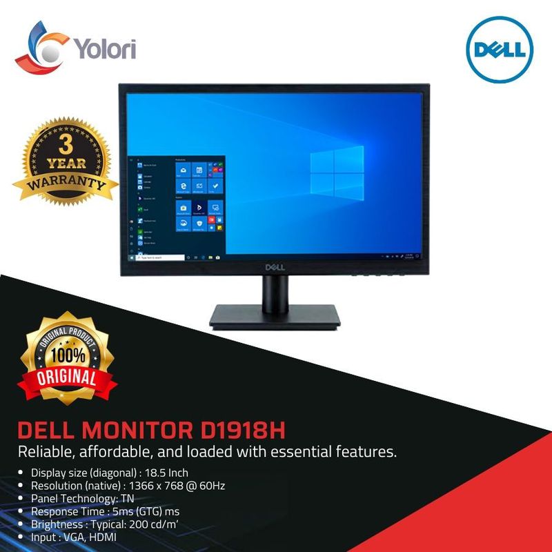 Dell Monitor D1918H Garansi Resmi 3 Tahun