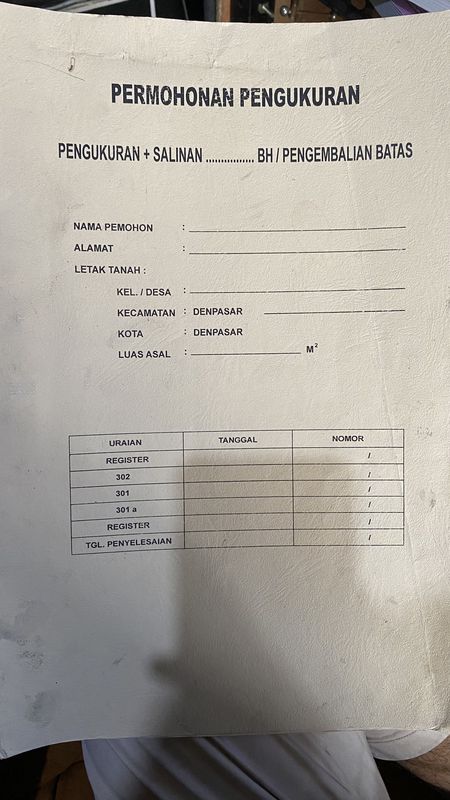 Map Permohonan Pengukuran BPN KOTA DENPASAR