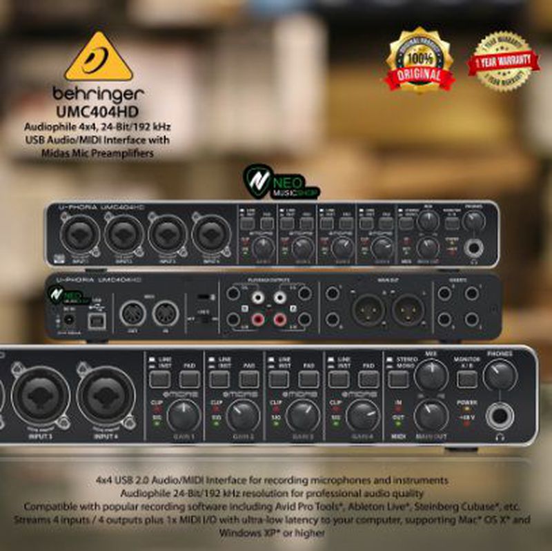 SOUNDCARD BEHRINGER UMC404HD (AUDIO INTERFACE)