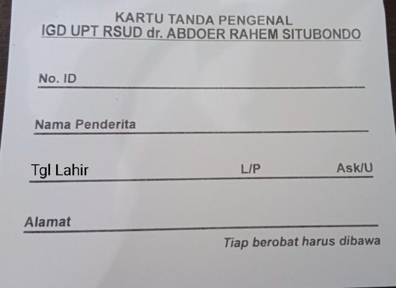 Kartu Tanda Pengenal IGD. RSAR