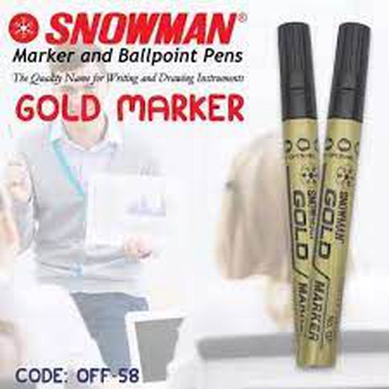 SPIDOL SNOWMAN PERMANENT WARNA GOLD - EMAS