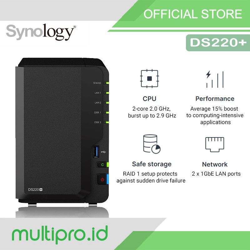 Synology DS220 + NAS 2-Bay