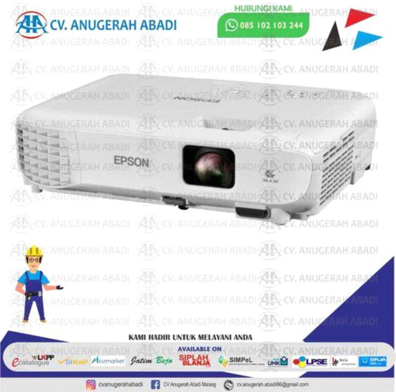 PAKET LCD PROYEKTOR EPSON EB-E500 XGA + LAYAR MOTORIZE METAL MODEL 96"