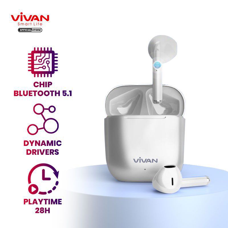 VIVAN Earphone Wireless TWS Headset Bluetooth 5.1 Liberty T220 Purple ...