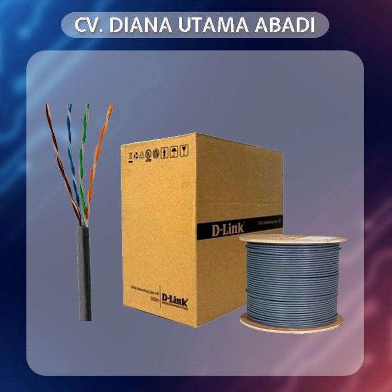 D-Link CAT.6 UTP 23AWG Gray Color, Easy Pull Box, 305m Box Cable
