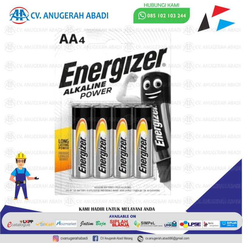 AA Energizer E91 BP4 Alkaline Power