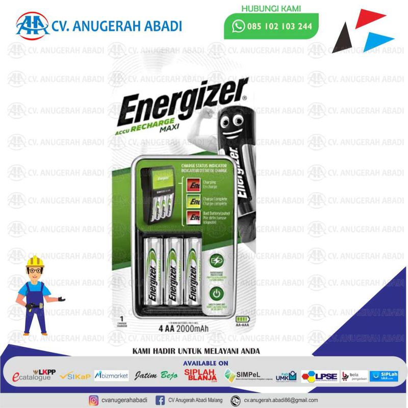 Charger Energizer Maxi + Battery Recharge AA 2000mAh 4pcs