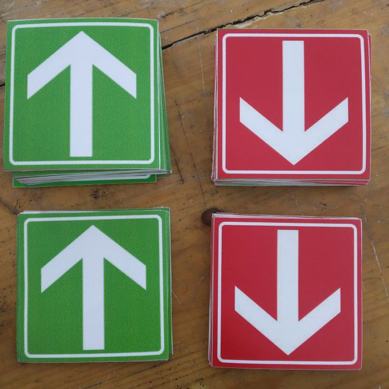 Sticker Tangga Turun Naik Warna (Hijau) Naik Warna (Merah Bahan vInyl