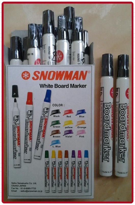 SPIDOL SNOWMAN BOARDMARKER HITAM 1 DOZEN/ 1 PACK