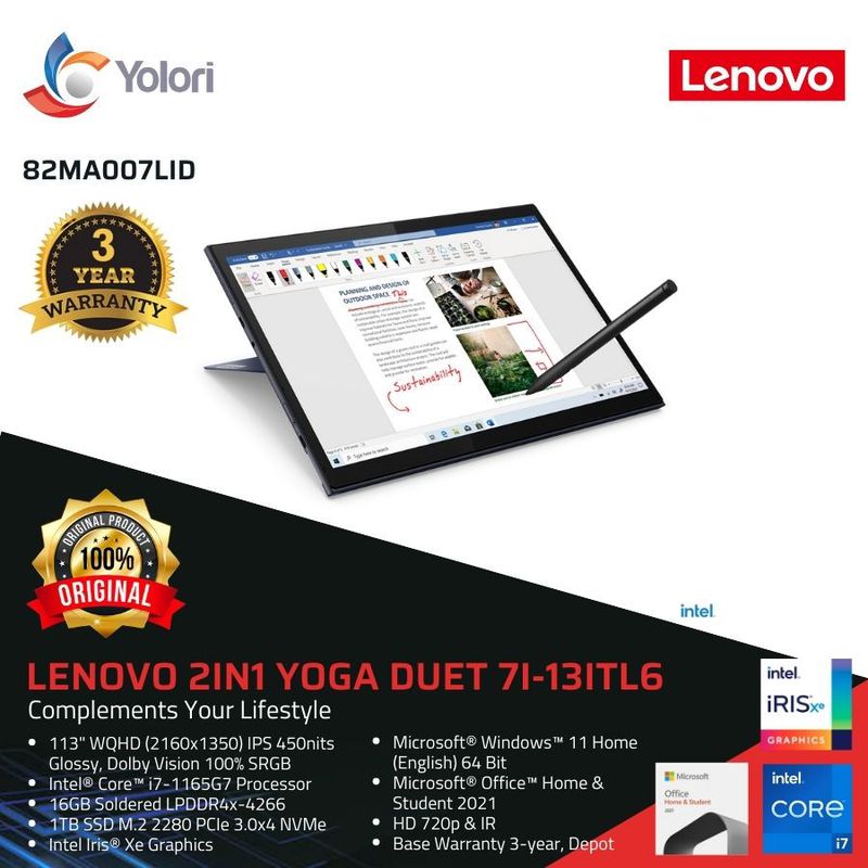 Lenovo 2in1 YOGA Duet 7i-13ITL6 i7-1165G7 16GB 1TB SSD Intel Iris Xe ...