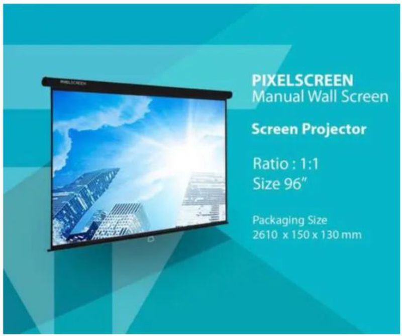 LAYAR PIXELSCREEN MANUAL 96 INCH SCREEN PROJECTOR WALL