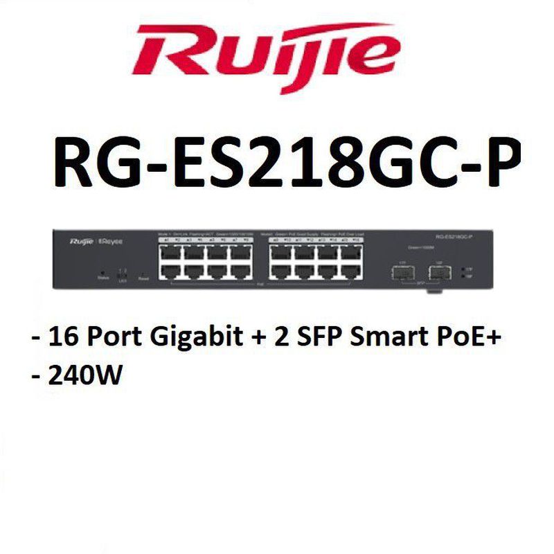 RUIJIE RG-ES218GC-P 18 Port Gigabit Smart Cloud Mananged PoE Switch