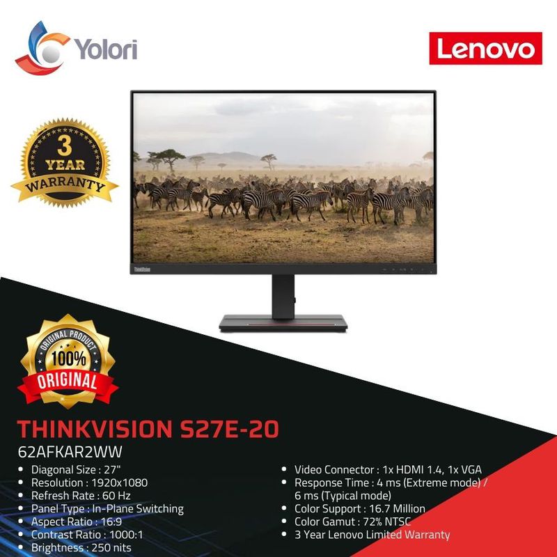Lenovo ThinkVision S22e-20 21.5 inch Full HD (62C6KAR1WW)
