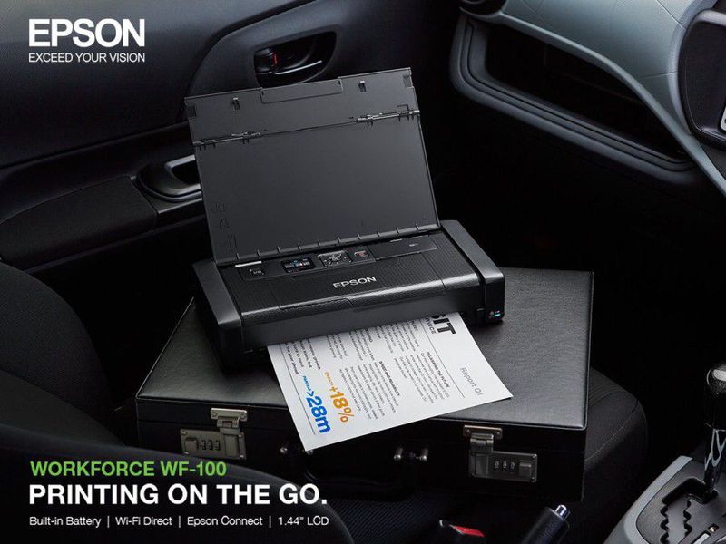 PRINTER EPSON WF-100 EPSON WF 100 WF100 PORTABLE RINGAN WIFI DIRECT