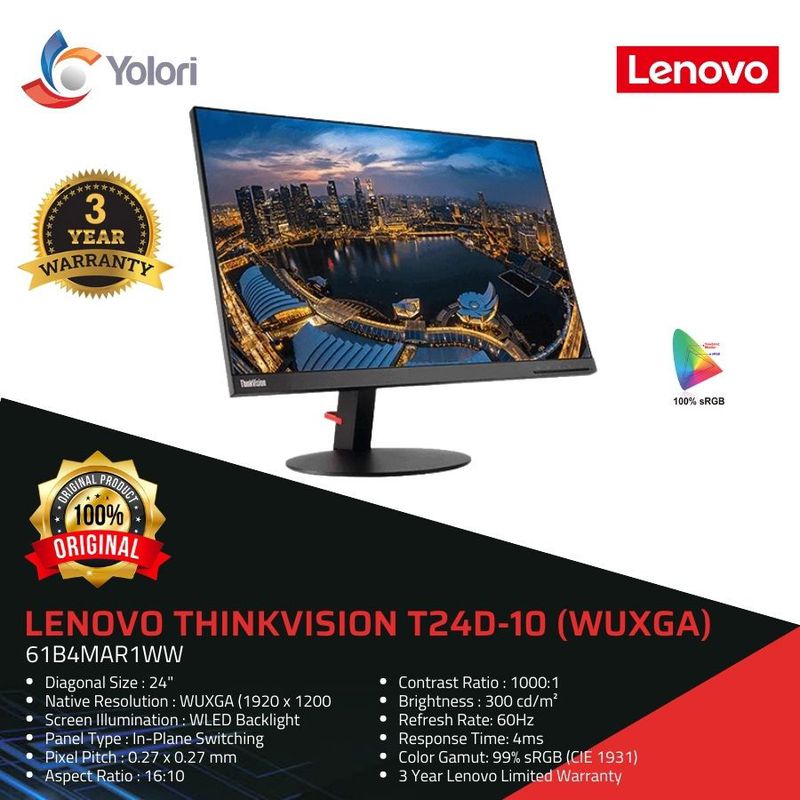 Lenovo ThinkVision T24d-10 24 inch (WUXGA Monitor)