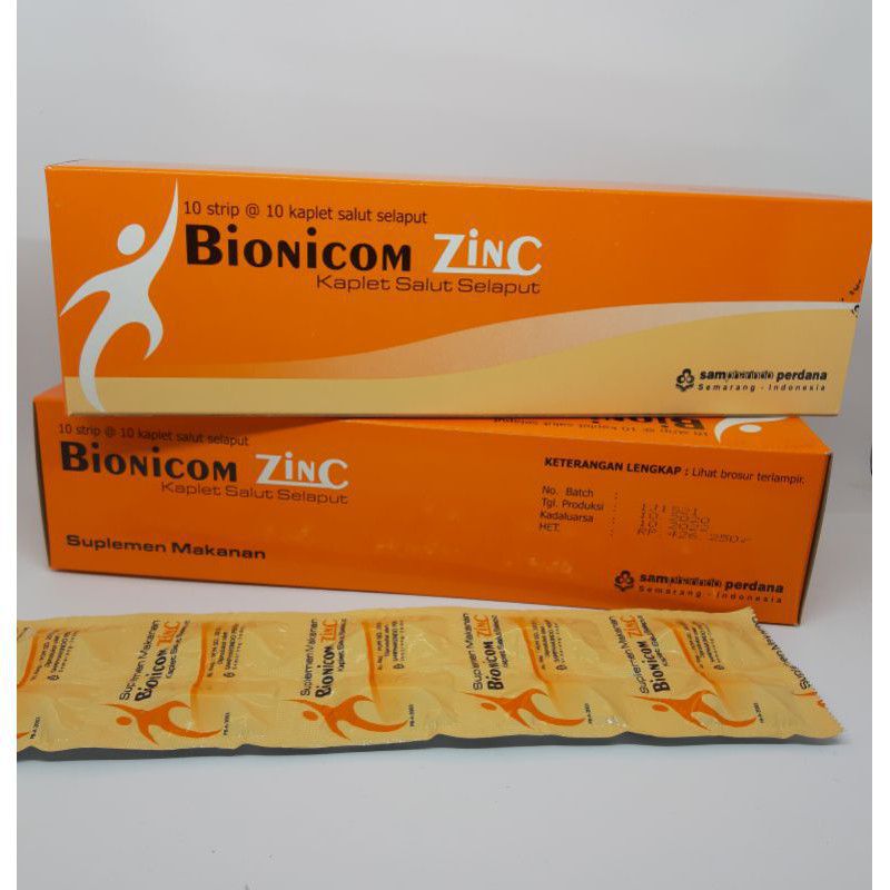 BIONICOM ZINC KAPLET 100'S / UNTUK MELAYANI PUSKESMAS