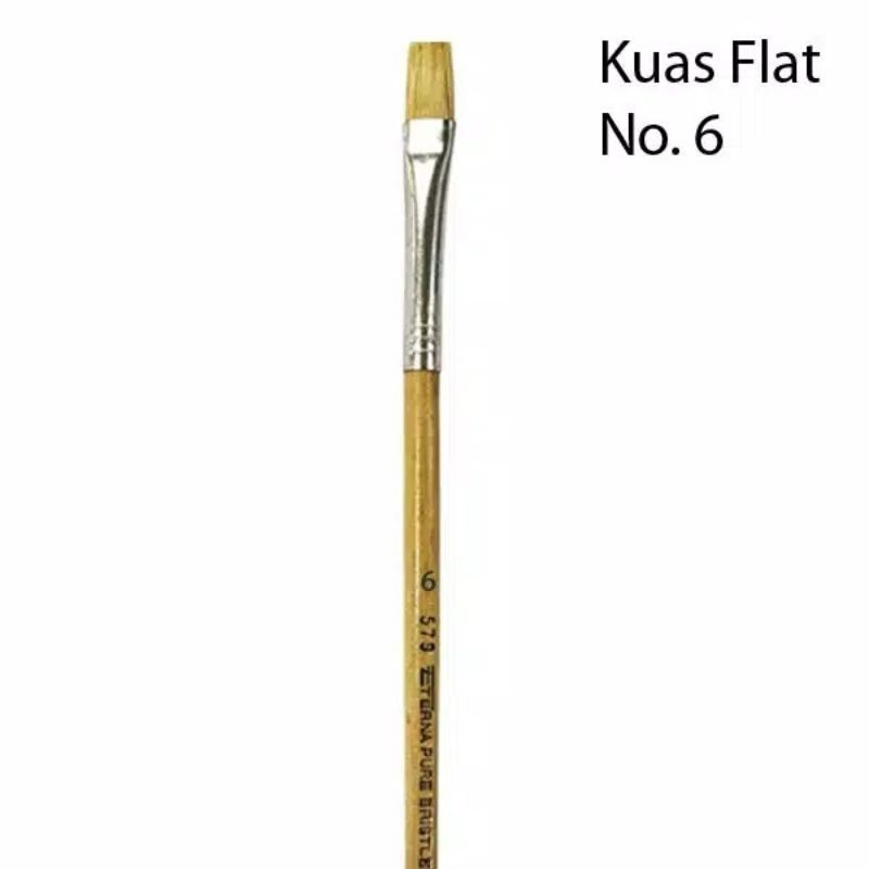 Kuas Flat Kecil No.6 (1 lusin/12 buah)
