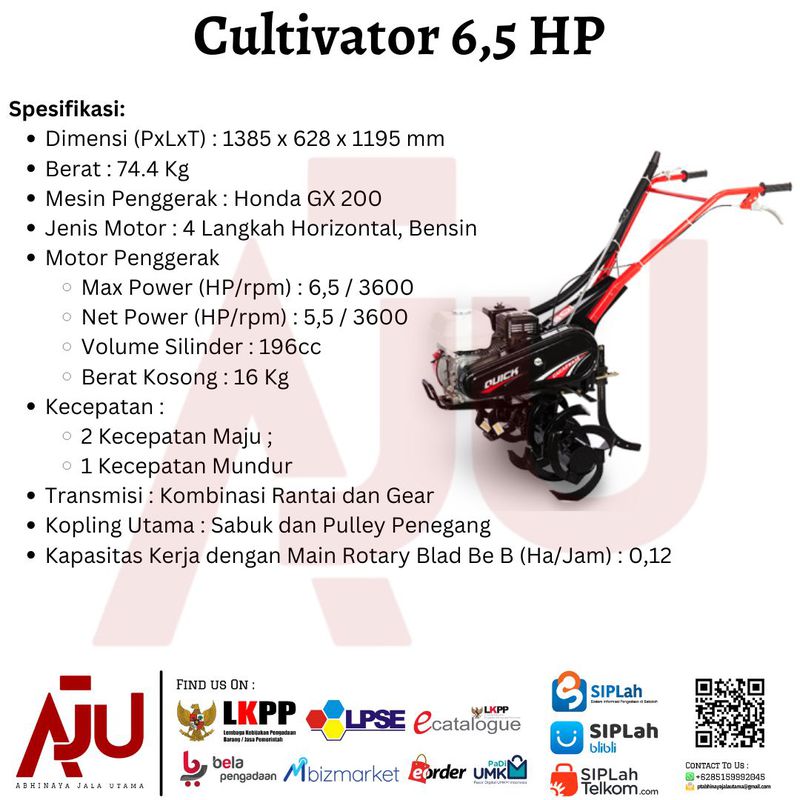Cultivator 6,5 Hp