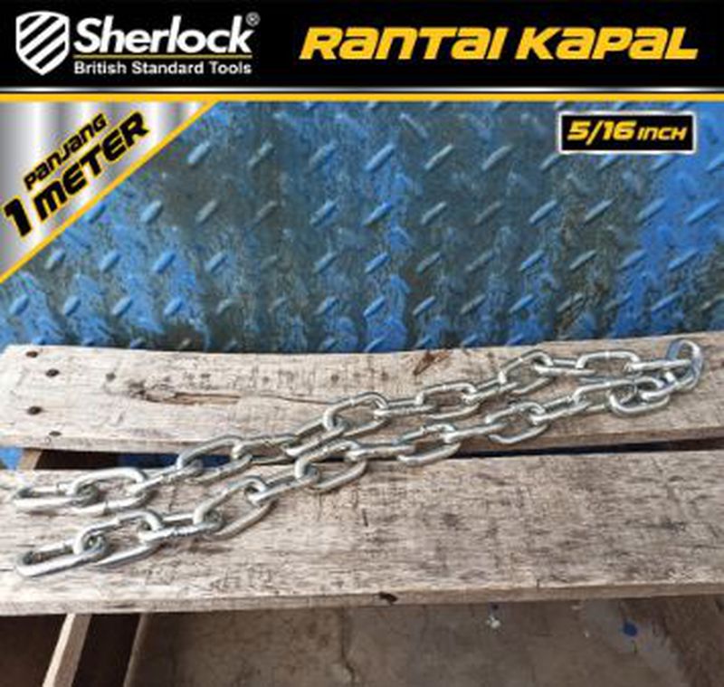 Rantai Besi / Kapal Galvanized 8 mm ( 5/16 inch ) panjang 1 meter