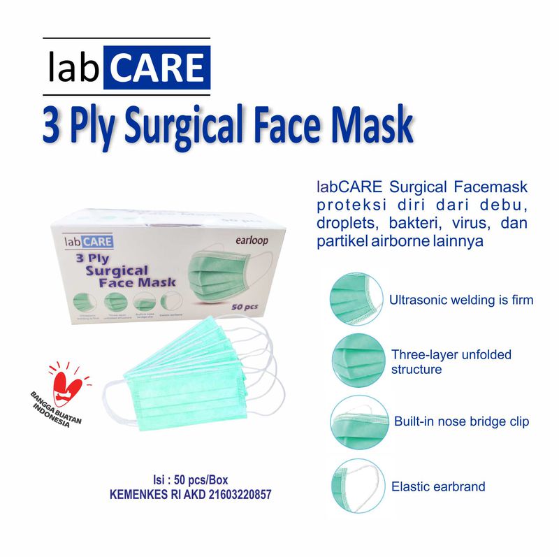 LABCARE 3PLY SURGICAL FACEMASK (EARLOOP)