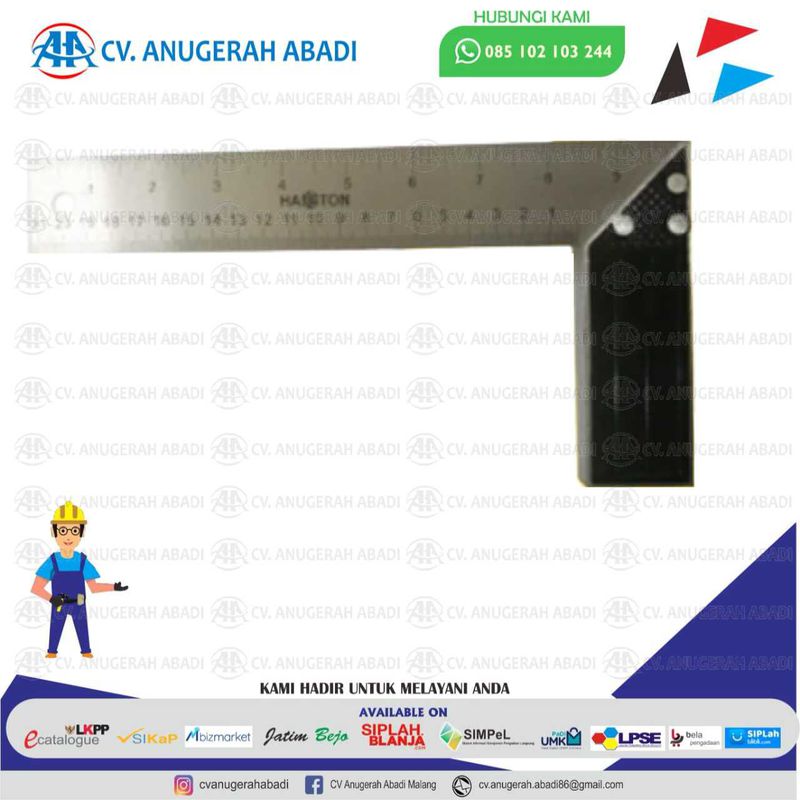 Siku Meter 12" Haston / Siku Meter Tukang / Siku Meter Manual