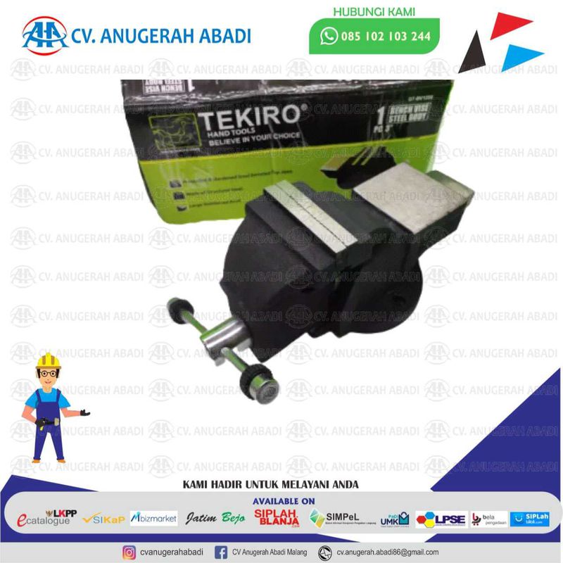 Catok Besi Ragum / Ragum Besi Meja / Ragum Besi 3" / Tekiro Ragum Putar ...