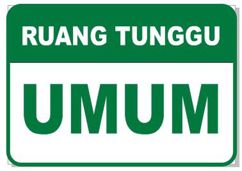 RAMBU RUANG TUNGGU UMUM 35CM X 50CM PLAT ALUMUNIUM