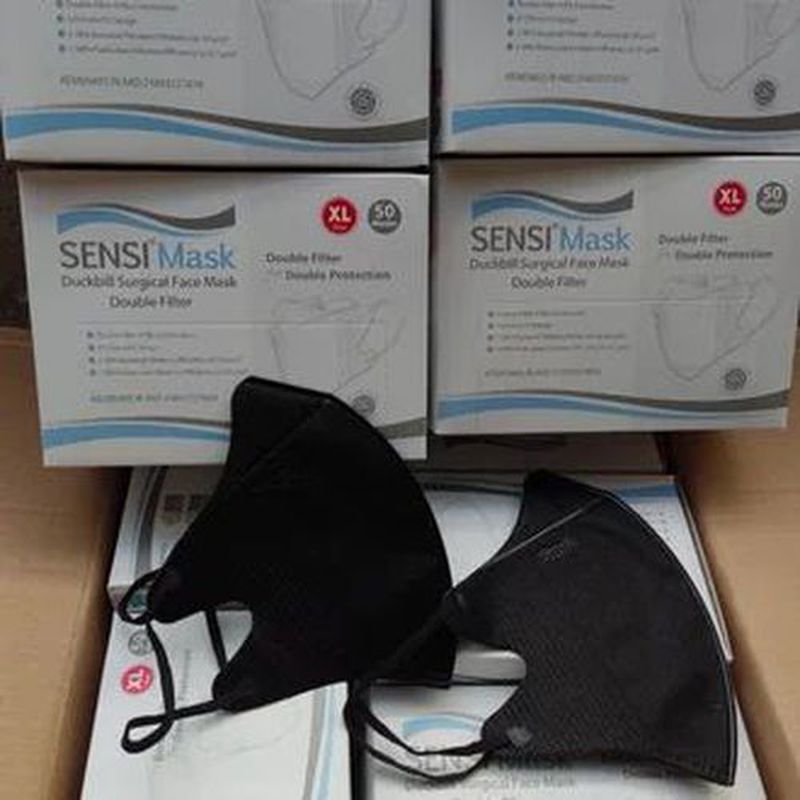 Masker Sensi Duckbill 4 ply XL Hitam