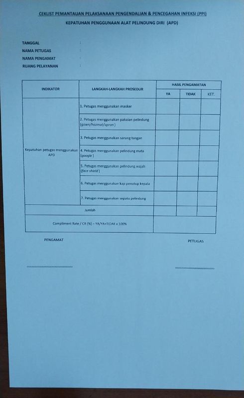 Formulir Ceklist APD