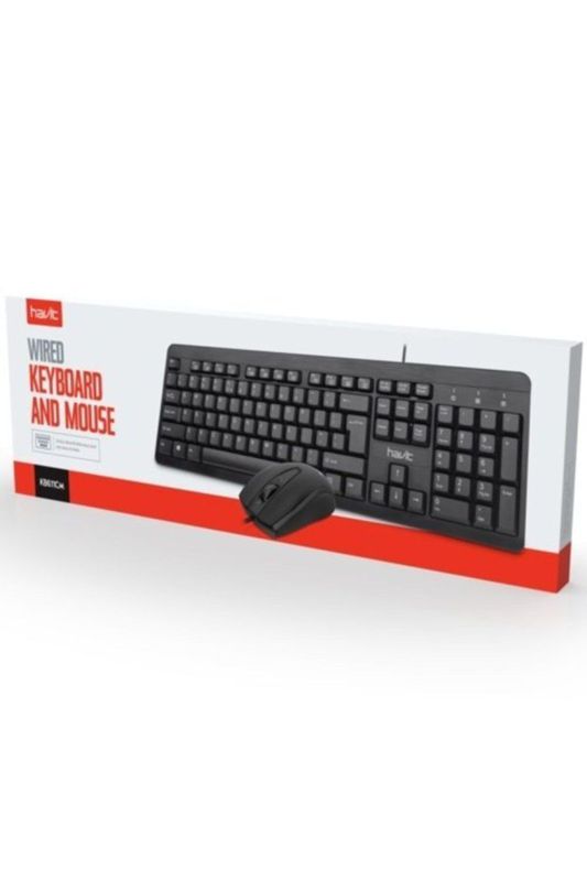 HAVIT Keyboard And Mouse Office Wired Combo Multymedia Usb - Hitam