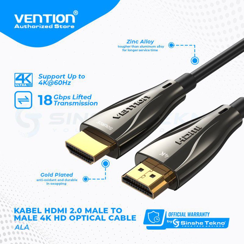 Vention Kabel HDMI Optical 50M High Speed Active Premium - ALA HDMI 2.0 4K