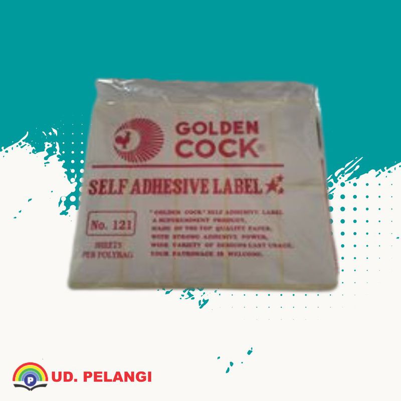 STIKER LABEL PUTIH ISI 6 PACK GOLDEN COCK - 103 (32x64 Mm)