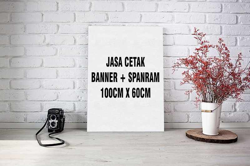 Jasa Cetak Banner (100cm x 60cm) + Spanram