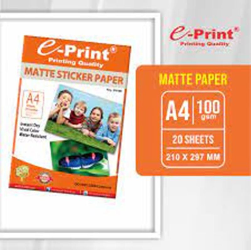 Kertas Foto E-Print Matte / Doff Sticker A4 100gsm 20s