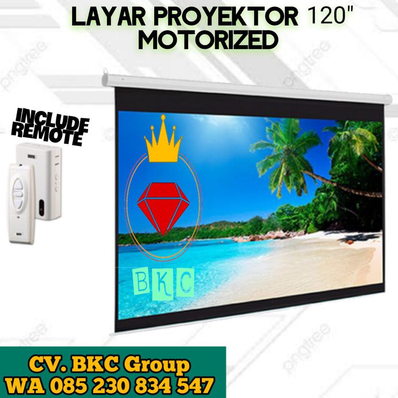 LAYAR PROJECTOR 120" MOTORIZED (RC INCLUDED)