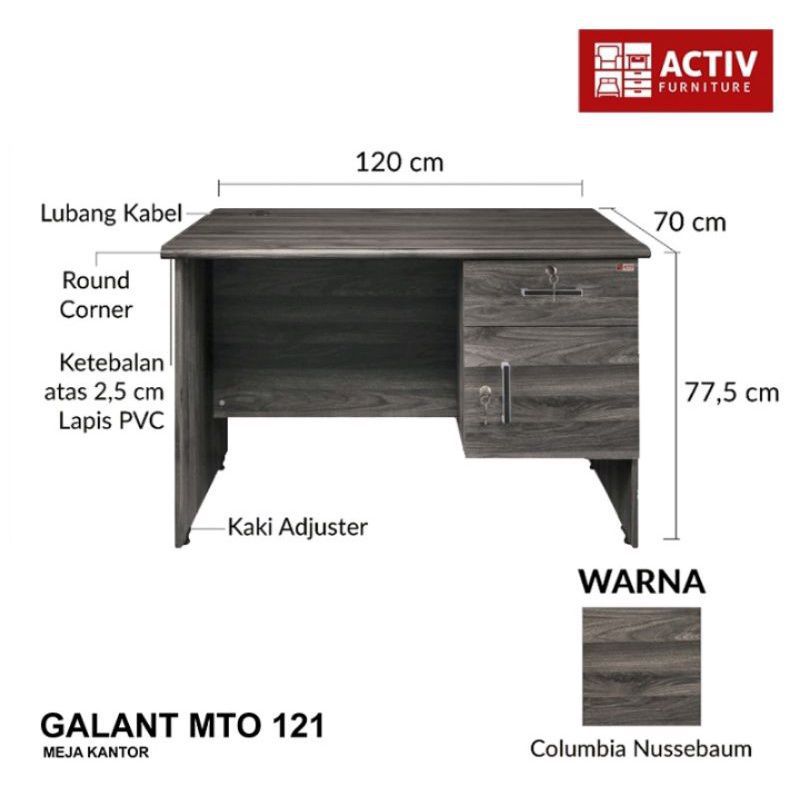 MEJA KERJA GALANT MTO 121 W1200 D700 H775 mm COLUMBIA NUSSEBAUM