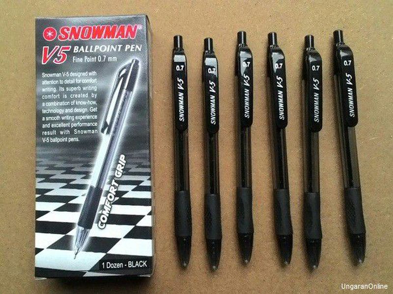 PENA SNOWMAN V5 HITAM / LUSIN