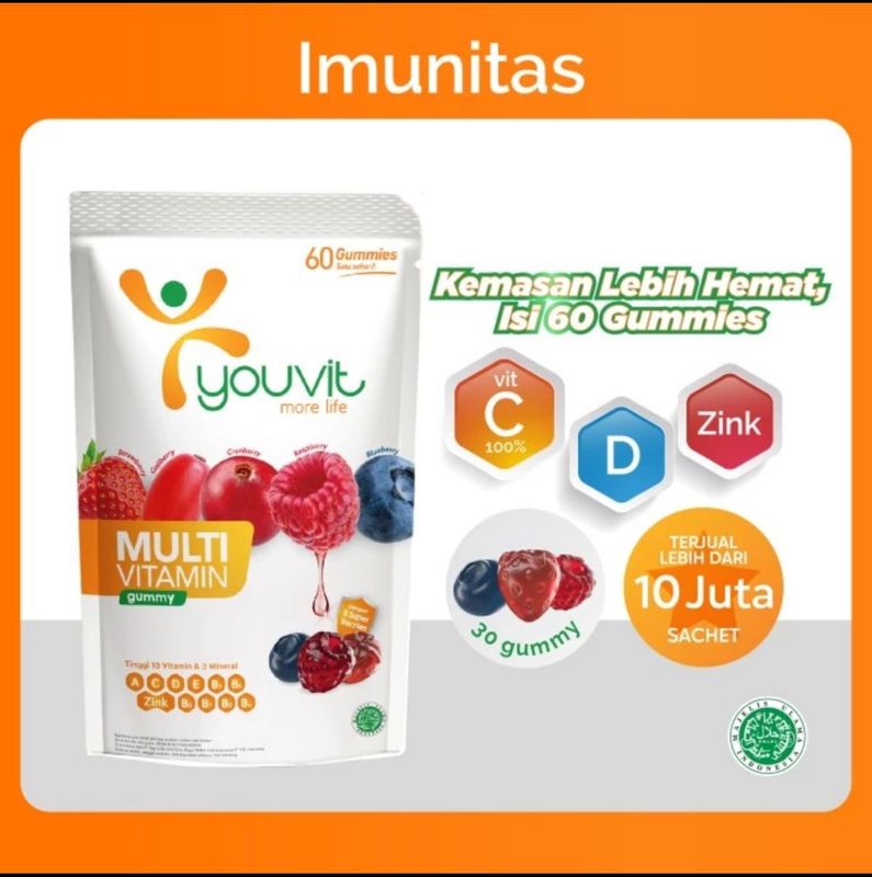 Youvit Multivitamin Dewasa Super Beery/Mix Berry - 60