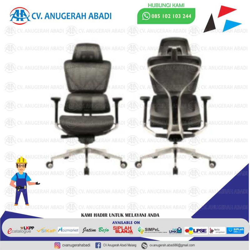 KURSI KANTOR ARDENT PRIVY 8132 -HR -4DAR -AL BLACK